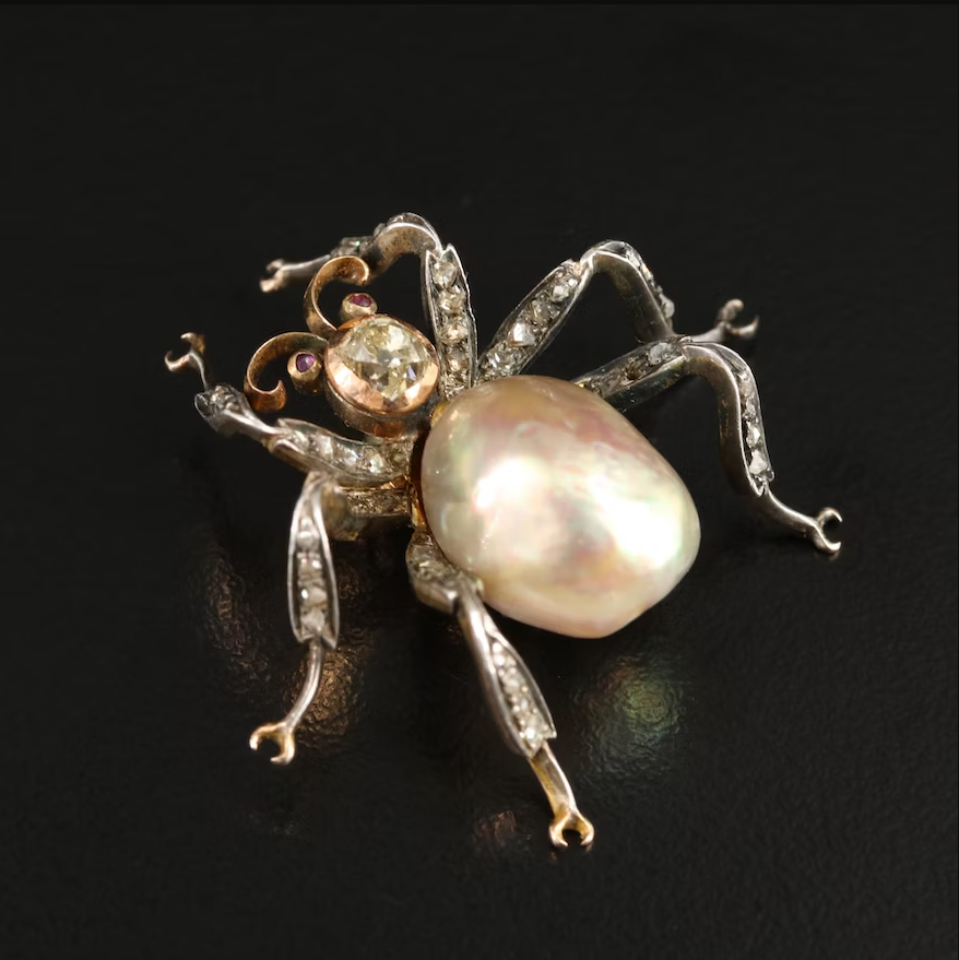 Antique 18k GIA Natural Pearl Insect – Matt Harris Designs